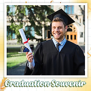 Batiyeer 60 Pieces Class of 2024 Graduation Keychains, Rubber Key Chains Grad Cap Charms Graduation Gifts (Gold, Black)