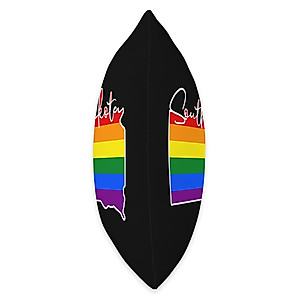 South Dakota Map USA State Rainbow Pride Flag South Dakota Map USA State Rainbow Flag Pride Month Throw Pillow, 18x18, Multicolor