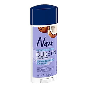 Nair Hair Remover Sensitive Formula Glide On Depilatory Cream 3.3 oz