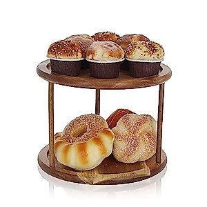 Spec101 Round Serving Platter - 2-Tier Serving Tray for Desserts, Cookies, Tea, Spices, and Appetizer Serving Tray