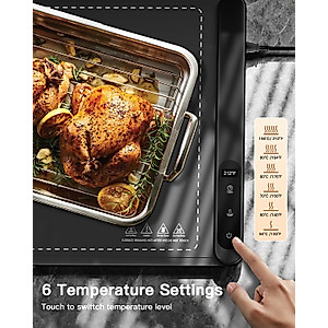 Food Warming Mat, Upgraded Graphene Full Surface Heating Foldable Heater Food Pad, Compact Silicone Materials, 6 Heat Settings, Multifunctional Food Warmers for Parties Buffet, Events, Daily Life Use