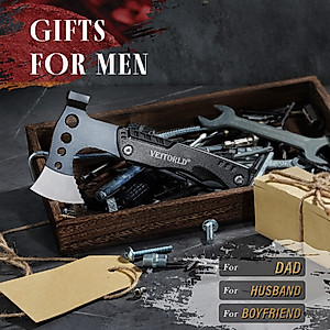 VEITORLD Multitool Axe Hammer Camping Accessories, Stocking Stuffers for Men, Gifts for Mens for Christmas, Dad Gifts for Men Who Have Everything, Birthday Gifts for Him Grandpa Husband Women