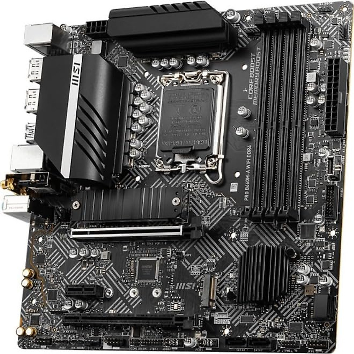 MSI PRO B660M-A WiFi ProSeries Motherboard (mATX, 12th Gen Intel Core, LGA 1700 Socket, DDR5, PCIe 4, 2.5G LAN, M.2 Slots, Wi-Fi 6)