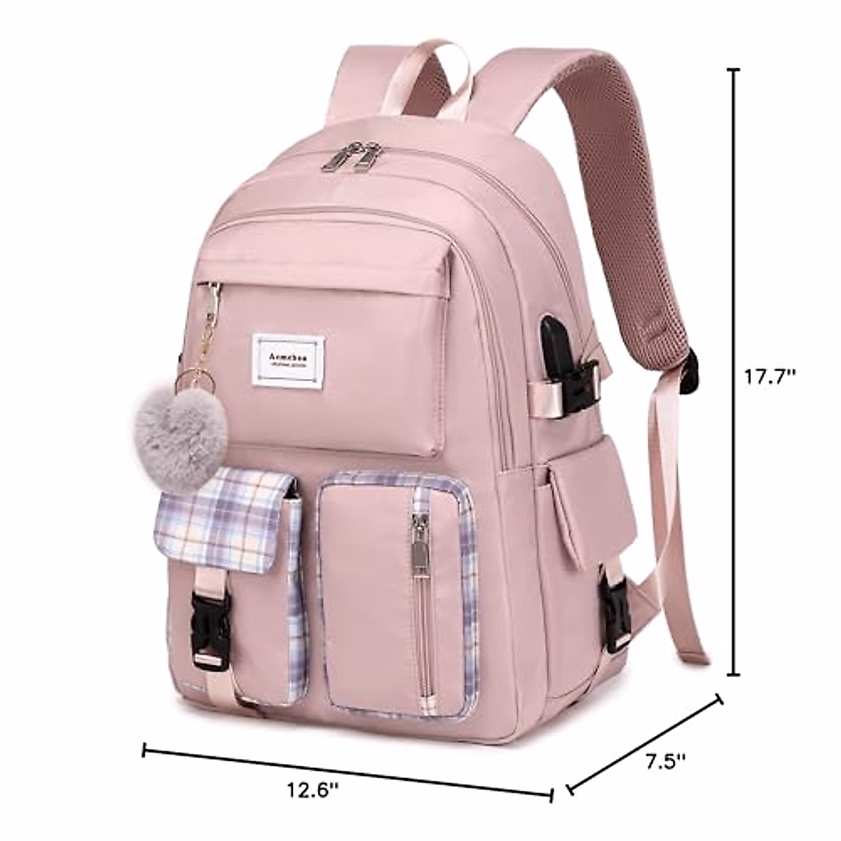 Acmebon Girl Roomy Fashion Laptop Backpack Casual Daily Backpack for Women Purple