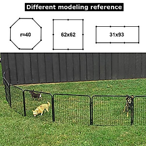 Dog Playpen 8 Panels 40 Inches Dog Pen Extra Large Indoor Outdoor Back or Front Yard Fence Cage Fencing Doggie Rabbit Cats Outside Fences with Door Dog Fence Playpen Heavy Duty Exercise Pen Dog Crate