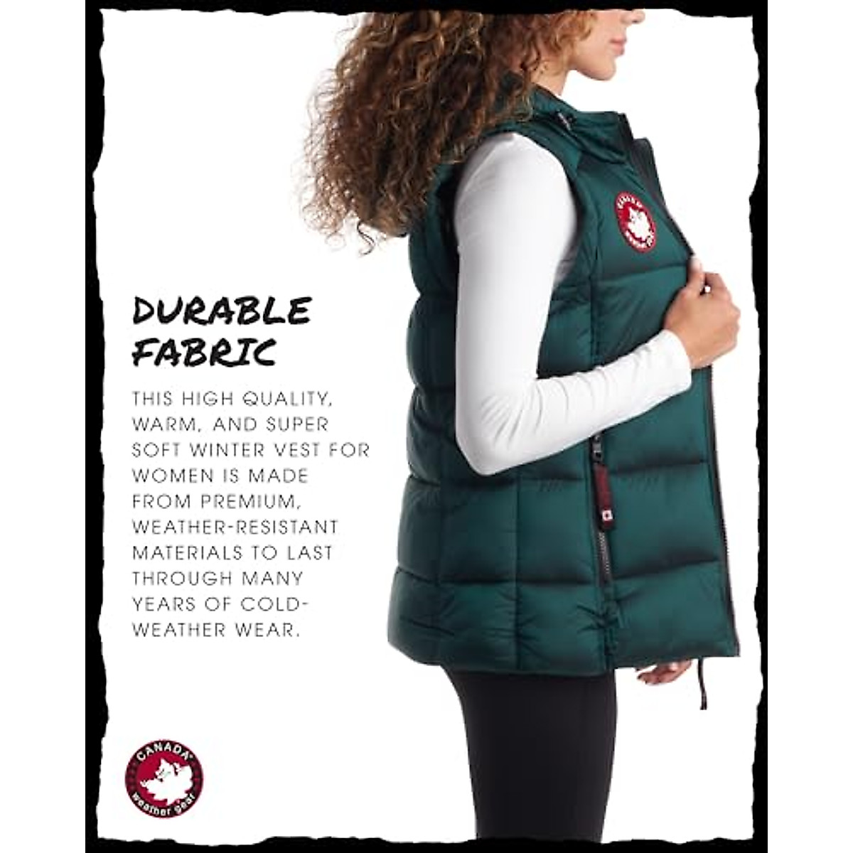 CANADA WEATHER GEAR Women’s Vest - Quilted Puffer Vest - Outerwear Sleeveless Jacket, S-XL, Size Small, Ponderosa Green