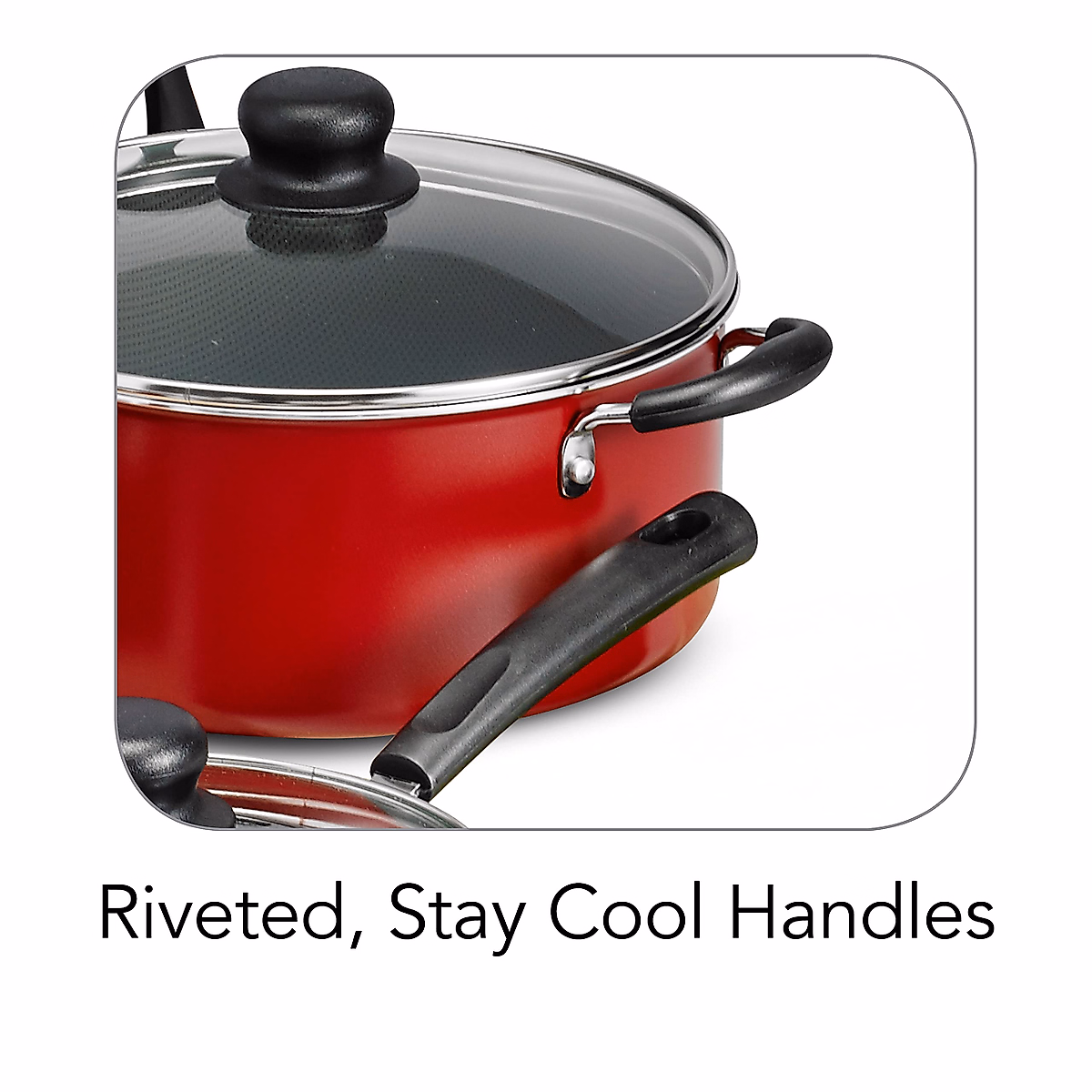 18-Piece Tramontina PrimaWare Nonstick Cookware Set, (Red)