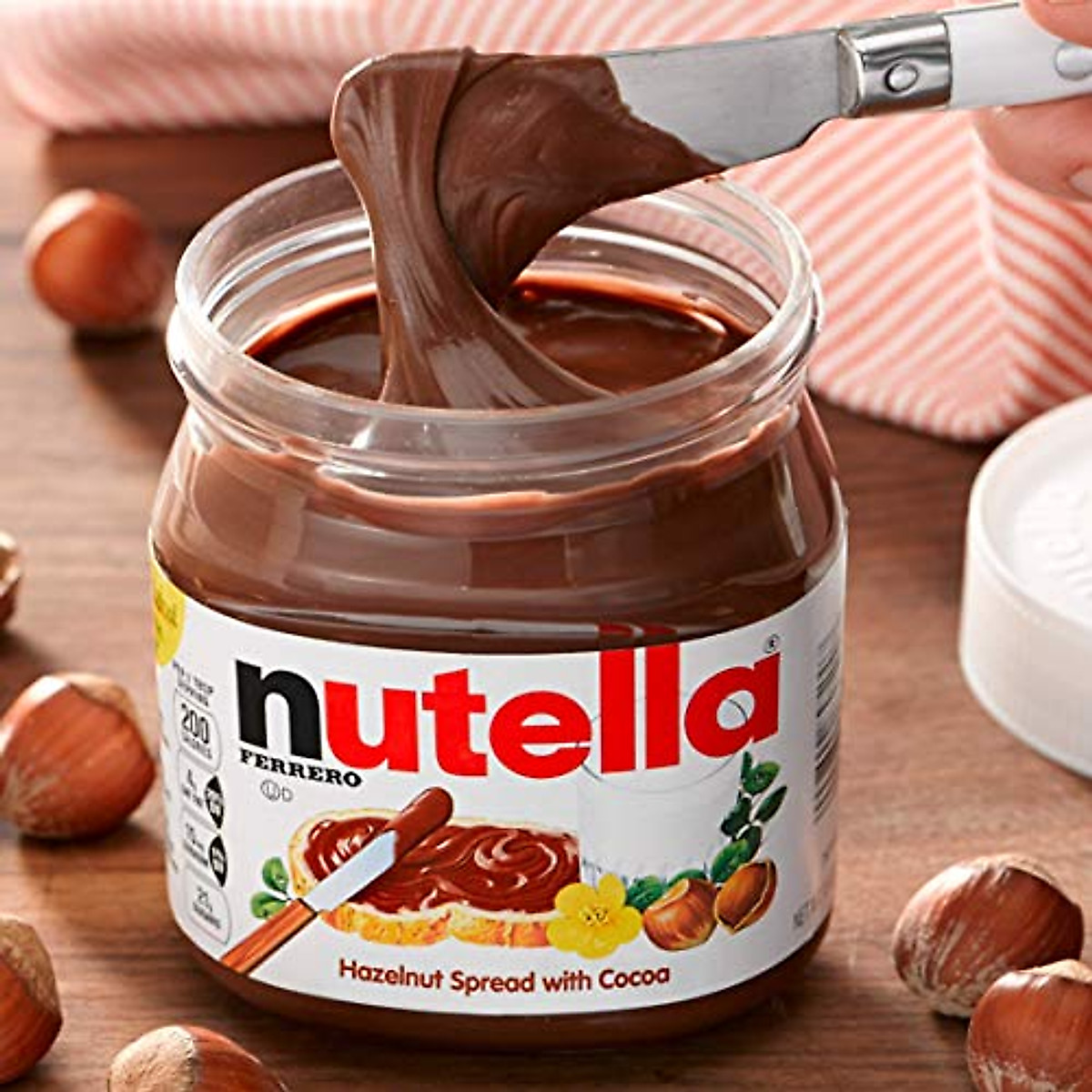 Ferrero Nutella Hazelnut Spread, Perfect Topping for Pancakes, 13 Oz Jar