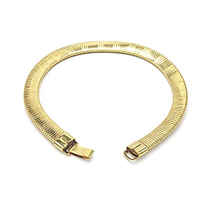 Marshal Metal Fashion Necklace 18K Gold Plated Brass Omega Choker Necklace (NK154G(15mm))