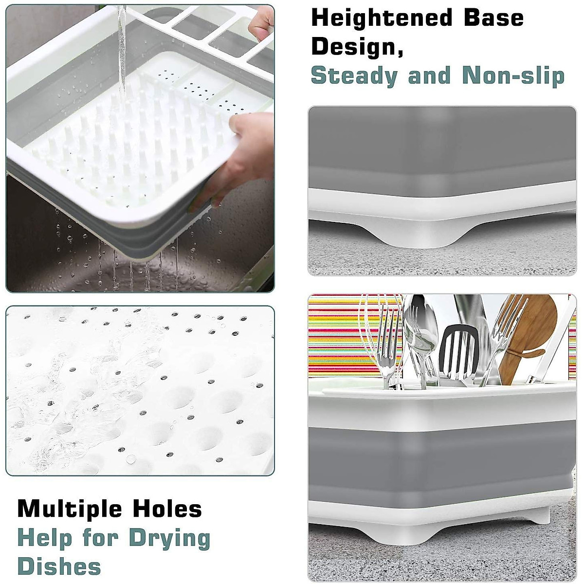 Dish Rack | Easy to Use | Collapsible | Compact & Portable Multi-Functional Dish & Vegetable Washing Basket