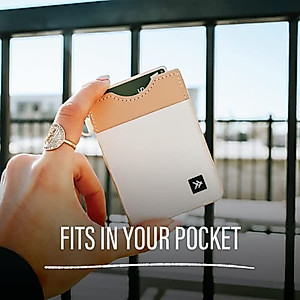 Thread Wallets Ultra Slim Card Holder Wallet - Slim Wallet for Women & Men - Minimalist Wallets for Women - Small Wallet for Women & Men - Modern Credit Card Organizer Mini Wallet (Off White)