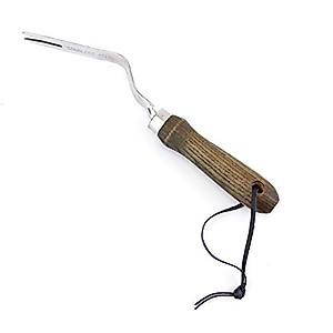 Burpee 12" Stainless Steel Weeder | Durable Long Lasting Garden Tool | Leather Wrist Strap 5" Handle, 10 Year Warranty