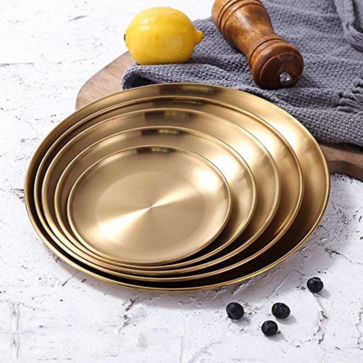 Forart Stainless Steel Serving Tray, Gold Soap Dish, Stainless Steel Bathroom Sink Vanity Trays, Cosmetics Jewelry Organizer Decorative Trays