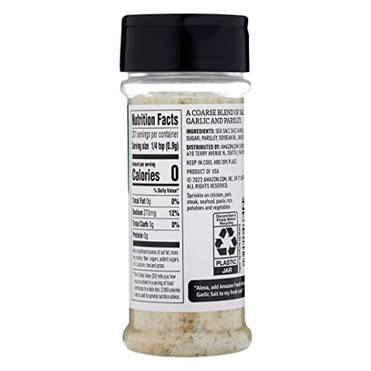 Amazon Fresh, Garlic Salt With Parsley 6.4 Oz