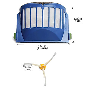 ANBOO Replacement Parts for iRobot Roomba 600 Series 694 692 690 680 660 665 651 650 614 & 500 Series 595 585 564,Filter,Side Brush,Pairs Bristle Flexible Beater Brush