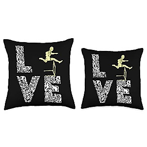 Cool Steeplechaser Hurdling Runner Hurdles Love Hurdler Jumping Track and Field Running Throw Pillow, 16x16, Multicolor