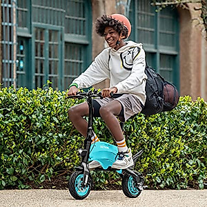 Jetson LX10 Folding Electric Ride-On - Includes Easy Folding Mechanism, 250 Watt Motor, Top Speed of 15.5 mph, Twist Throttle, 10" Wheels, With Pegs, Blue, JLX10-BLU