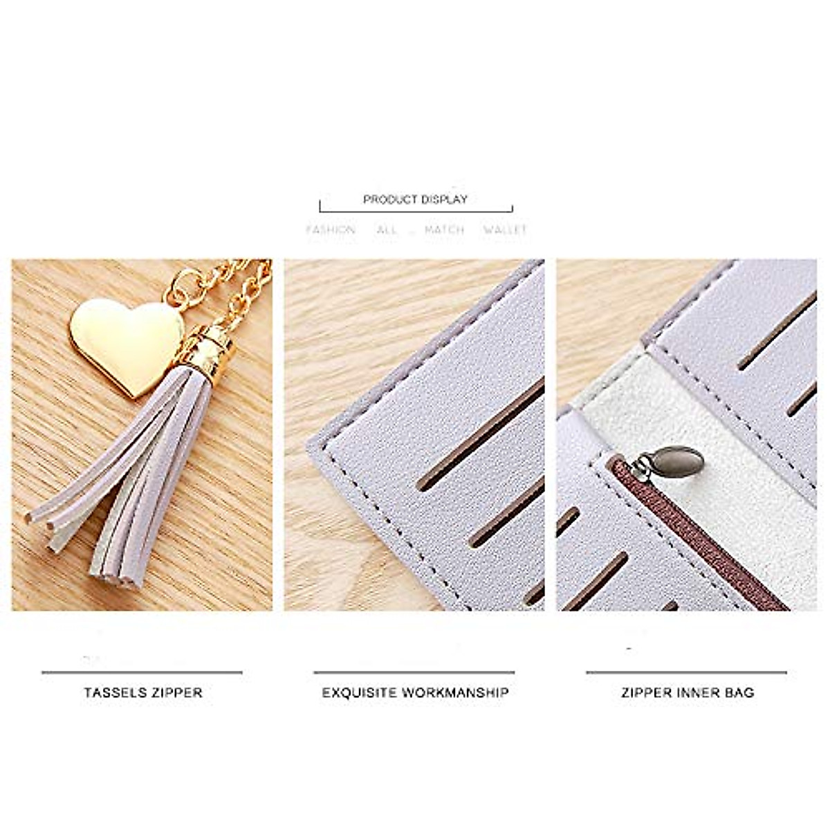 Womens Wallet Ultra Slim Pu Leather Credit Card Holder Clutch Hand holding trendy Wallets for Women(purple)