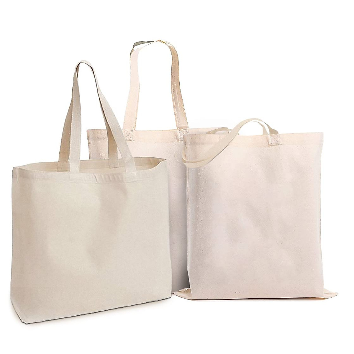 BANNER BUZZ MAKE IT VISIBLE BannerBuzz Canvas Tote Bag Made of 100% Biodegradable Canvas Material (15.5" X 18.5", Off White)