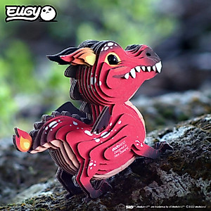 Eugy Red Dragon 3D Puzzle, 24 Piece Eco-Friendly Educational Toy Puzzles for Boys, Girls & Kids Ages 6+