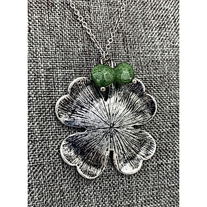 American Coin Treasures Irish Threepence Four Leaf Clover and Green Heart Charm Pendant