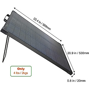 LensunSolar Innovative 55W 12V Solar Panel with Kickstand, Lightweight, Waterproof, Super Thin for RV Campers Power Station Camping, Only 4.4 lbs/2kgs