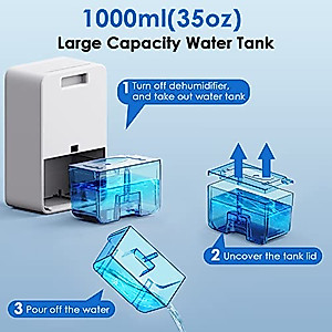 Otwics Dehumidifier for Bathroom, 35oz Dehumidifiers for Room, Dehumidifiers for Home with Timer Auto Shut Off, Portable Small Quiet Dehumidifier for Bedroom, Basement, Closet