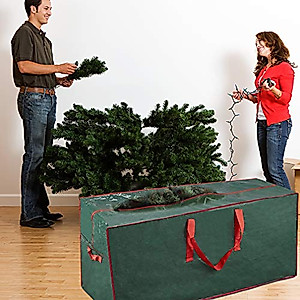 Propik Christmas Tree Storage Bag | Fits Up to 9 Ft. Tall Disassembled Tree | 65” X 15” X 30” Holiday Tree Storage Case | Xmas Storage Container with Handles and Sleek Zipper (Green)