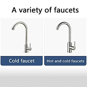 NILZA Free Standing Utility Sink Stainless Steel Outdoor Sink, Commercial Restaurant Kitchen Sink Single Bowl Laundry Sink, Commercial Sink with Faucet (Color : Cold, Size : 53 * 38cm)