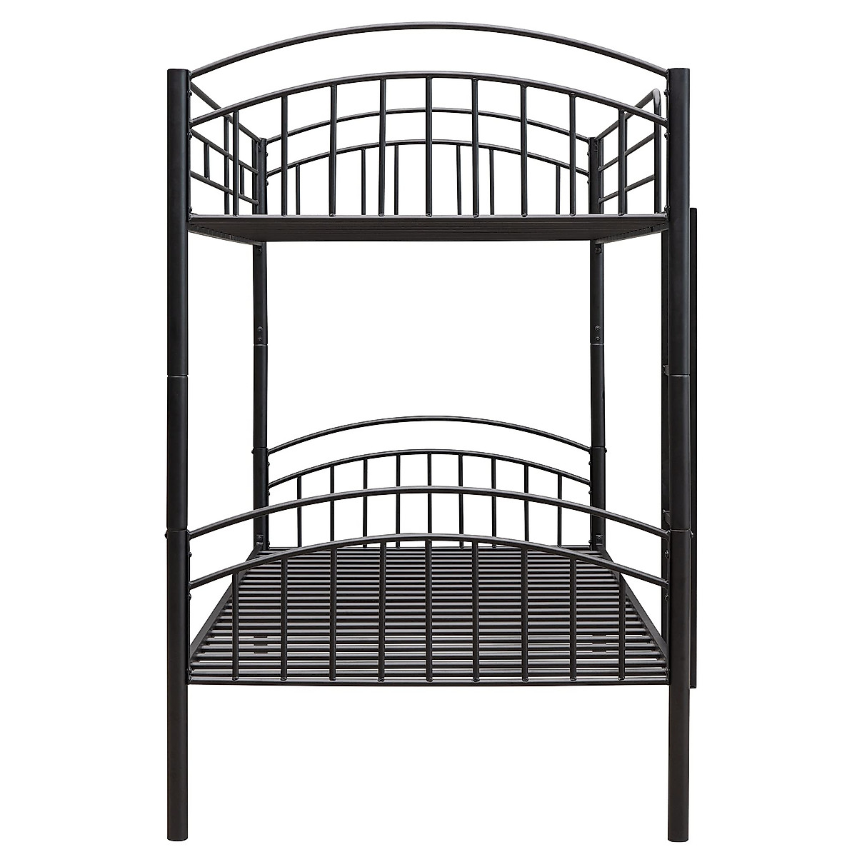 Metal Bunk Bed Frame for Kids, Twin Over Twin with headboard and Footboard (Black)