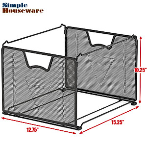 2-Pack SimpleHouseware Mesh Hanging File Organizer, Black