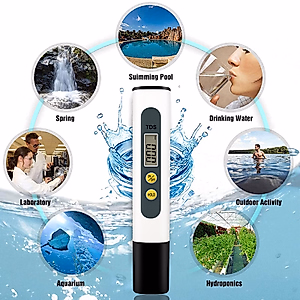 auons Digital TDS Meter for Water, High Accuracy TDS Water Quality Tester Pen for Hydroponics, Household Drinking Water, Pool and Aquarium, 0-9990 ppm Measuring Range