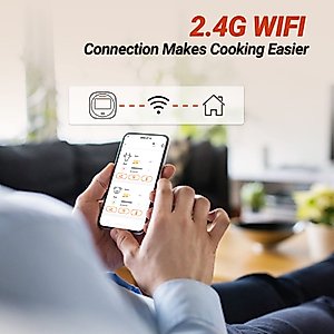 Inkbird WiFi Grill Thermometer, Wireless BBQ Thermometer for Grilling Roasting Cooking Smart Digital Remote Meat Thermometer with Graph Alarm Timer 4 Probes Rechargeable