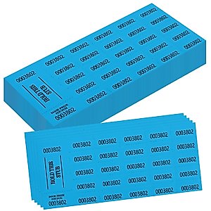 200 Pieces Basket Tickets Auction Chinese Ticket Raffle Tickets Sheets Blue 4"×9" 200 Numbers for Drink Door Prize Fundraiser Silent Carnival Penny Auction Events (200)