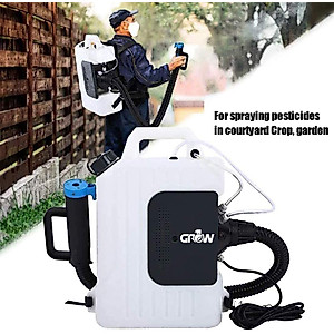 Grow1 Electric Backpack Fogger Machine ULV Atomizer Sprayer with Commercial Hose for Spraying Garden Greenhouse Indoor Outdoor Foggers, 2.5 Gallon