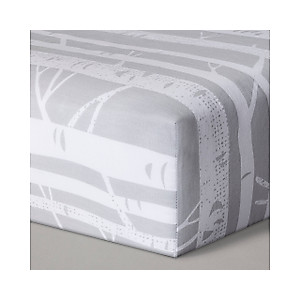 Cloud Island Fitted Crib Sheet Birch - Gray