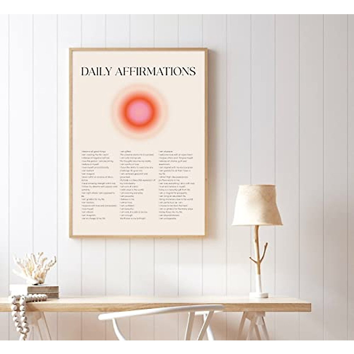 Daily Affirmation Wall Art Inspirational Canvas Wall Art Prints Trendy Words of Affirmation Wall Art Words of Affirmation Poster Motivational Pictures for Girl Woman Bedroom Decor 16x24 Inch UNFRAMED