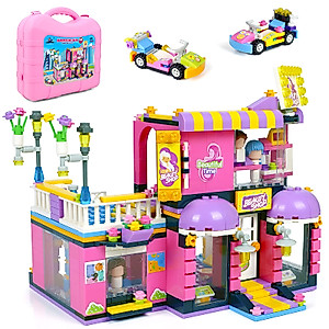 Friends Hair Salon Building Blocks Set House Creative Fun Toy Building Kit for Kids - Best Learning and Roleplay STEM Construction Toy Gifts with Storage Box for Girls 6-12 (646 Pieces)