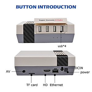 Kinhank 65,000+ Retro Games Console, Super Console X Cube Classic Game Consoles,50+ Emulators for 4K TV HD/AV Output,4 USB Port, Dual Wireless Controllers,Support WiFi/LAN,Gift for Friends(Cube 256G)