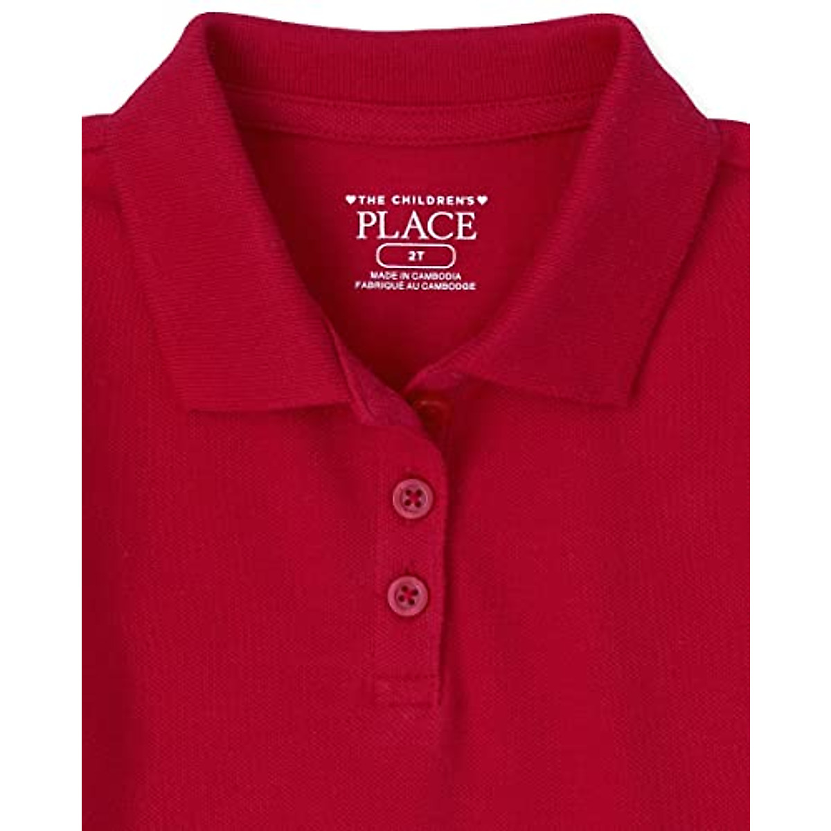 The Children's Place Baby Girls and Toddler Girls Short Sleeve Pique Polo, Ruby, 5T