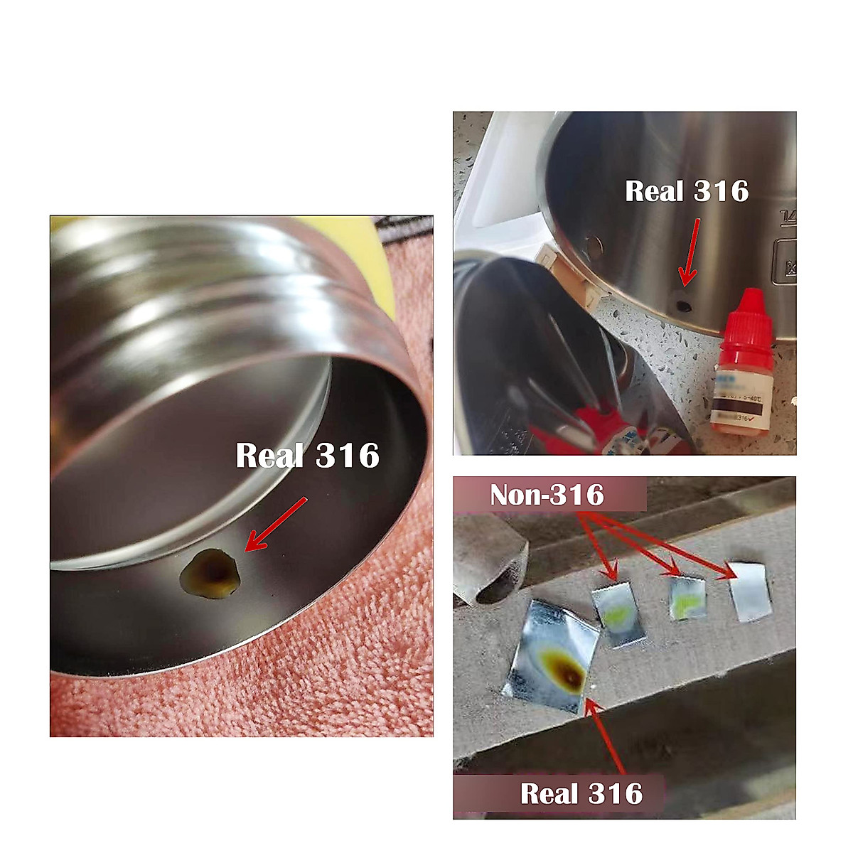 Stainless Steel Test Kit for Differentiating 316/304