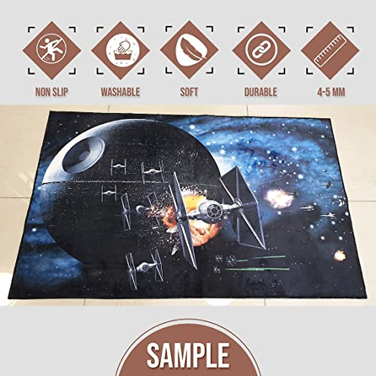Starwars Rug, Death Star Rug, C569 (31”x47”)=80x120cm
