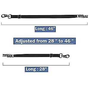 Trailer Tie for Horse Haulage, Cross tie with Adjustable Nylon Straps with Panic Snap and Bull Snap Fixed Eye Equestrian Equipment Black, Aadjustable from 28" to 46"