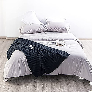 NTBAY 100% Pure Cotton Cable Knit Throw Blanket, Super Soft Warm 51x67 Knitted Throw Blanket for Couch, Sofa, Chair, Bed - Extra Cozy, Machine Washable, Comfortable Home Decor, Navy