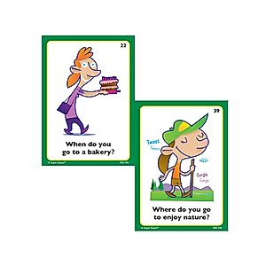 Super Duper Publications | WH Questions in The Community Fun Deck Flash Cards | Who, What, Where, When, Why Basic and Personal Questions | Educational Learning Resource for Children