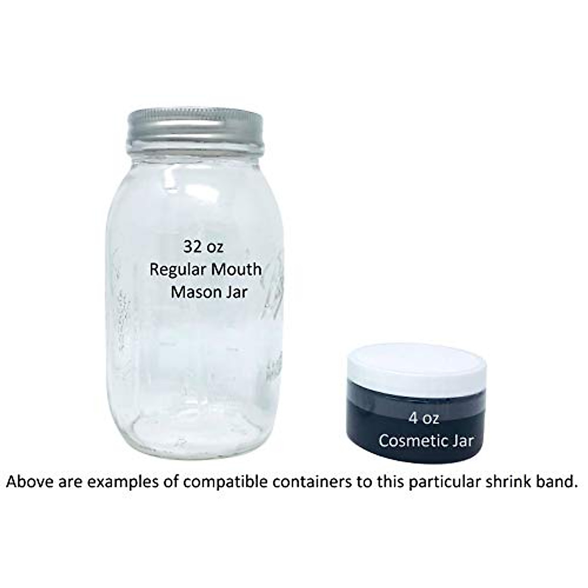 115 x 28 mm Clear Perforated Shrink Band for Cosmetic Jars, Plastic Jars, Regular Mouth Mason Jars and More. [Compatible Diameter Range: 2 1/2” – 2 3/4”] - Bundle of 125