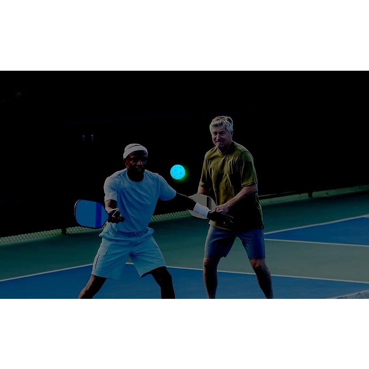 NW Athletics Light Up Pickleball Balls, Glow in The Dark Pickleball Balls, Glowing Blue 3-Pack, Official Size, Meets USAPA Requirements 40 Holes, Standard Play