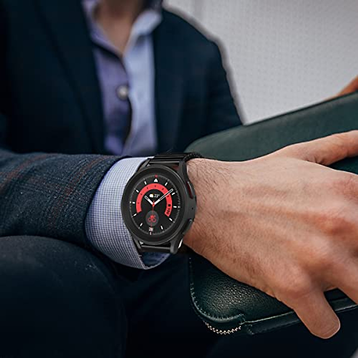 20mm Solo Loop Stainless Steel Metal Replacement Expansion watchband,Compatible Fossil Q Gazer, Huawei, Garmin Amazfit Ticwatch Ms/Men’s Sport Stretchable No Buckle Bands Strap (6.1‘’（15.5cm), Black)