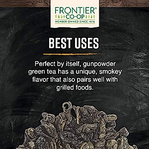 Frontier Co-op Organic Gunpowder Green Tea Leaves, 1-Pound Bulk, Smokey Green Tea, Maintains Freshness, Kosher, Fair Trade