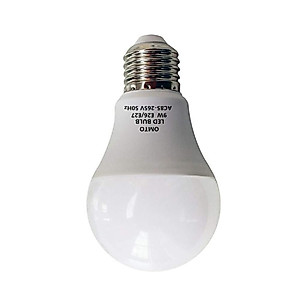 OMTO E26/E27 A19 LED Frosted Light Bulb 9W (60W Equivalent) White (6000K) 85-265V (White, 10pcs)